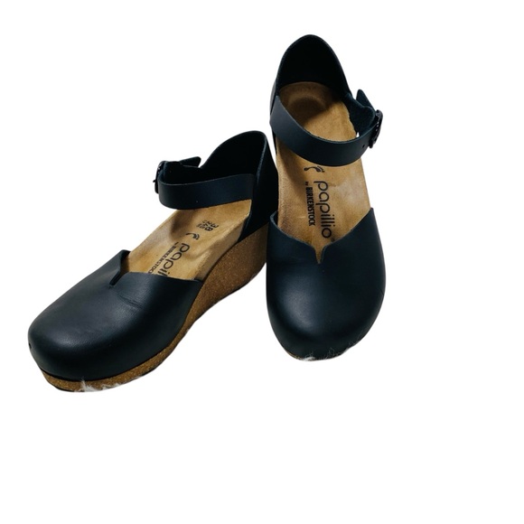 Papillio | Shoes | Papillio By Birkenstock Leather Mary Wedge Clogs ...